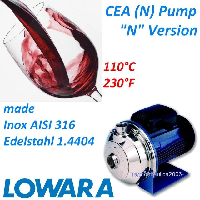 SINGLE-IMPELLER CENTRIFUGAL PUMP AISI316 CEAM70/5N 0,55kW 230V50Hz Lowara CEA+N £351.54 ...