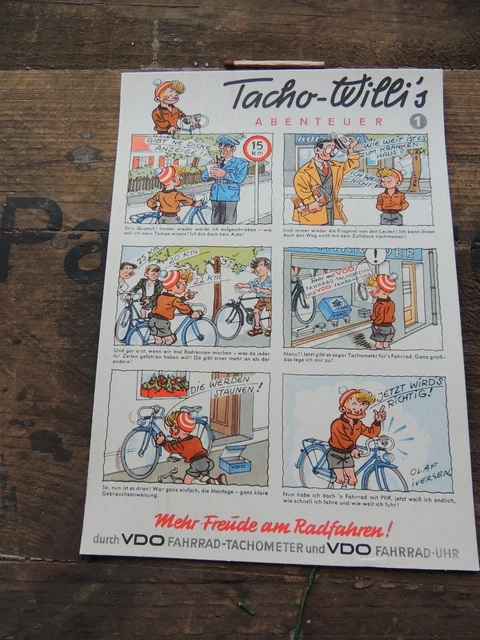 VDO: TACHO-WILLI'S ABENTEUER, Comic, Werbung 60er, VDO (Tachometer ... VDO: TACHO-WILLI'S ABENTEUER, Comic, Werbung 60er, VDO (Tachometer ...