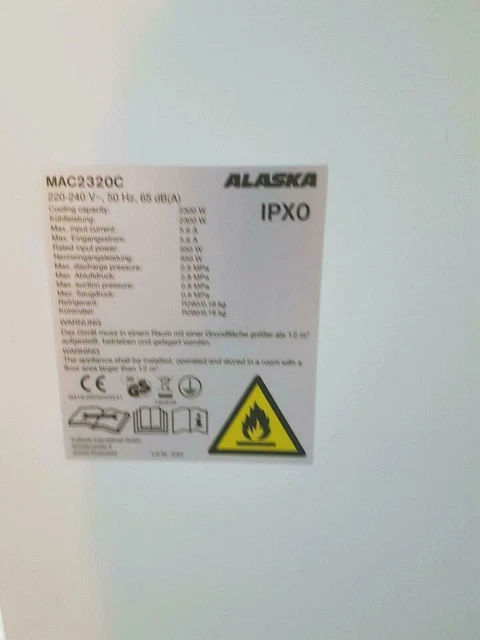 ALASKA KLIMAGERÄT MAC2320C, Mobil, 2300 Watt, 8000 BTU/h (65) EUR 289 ...