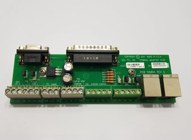SEATEL 126864 REV.D Terminal Halterung Streifen PCB Karte 126865-1 Rev ...