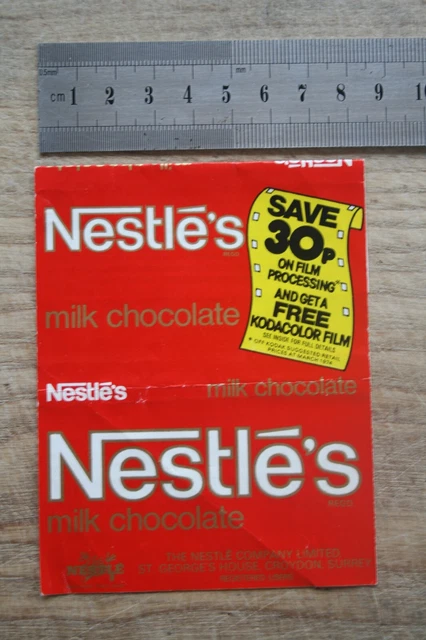 SPECIAL FILM OFFER version Vintage Nestles milk chocolate bar wrapper £ ...