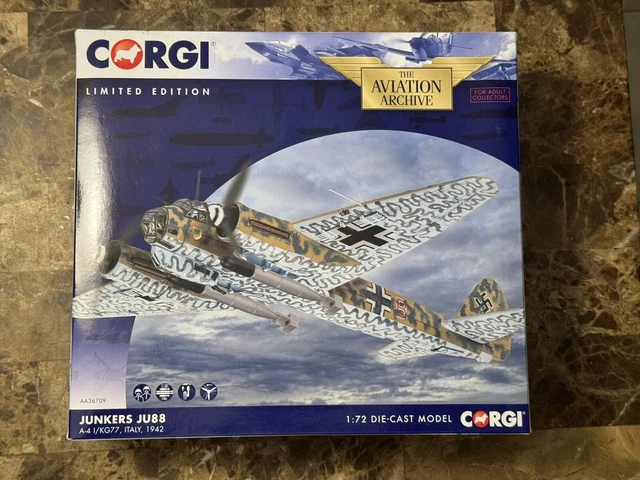 CORGI AVIATION ARCHIVE Junkers Ju-88 A-4 I/KG77 Italie 1942 AA36709 1: ...