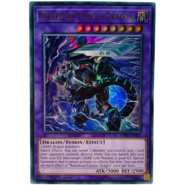YUGIOH BORRELOAD FURIOUS Dragon SDRR-EN042 Ultra Rare Card 1st Edition ...