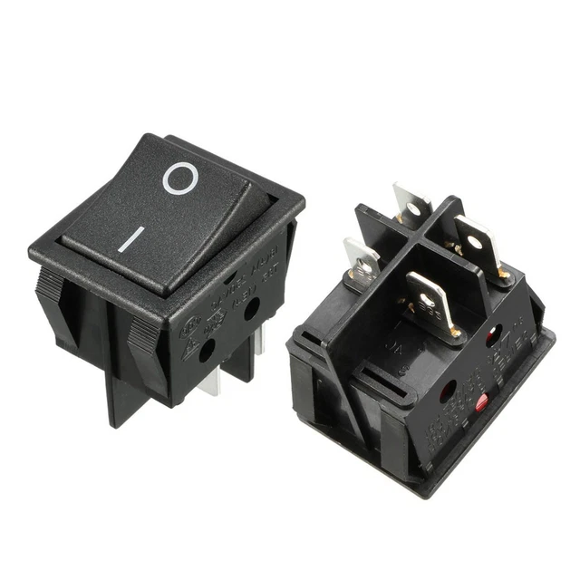 5PACK AC 16A/125V 16A/250V DPST 4 Terminal 2 Position Boat Rocker ...