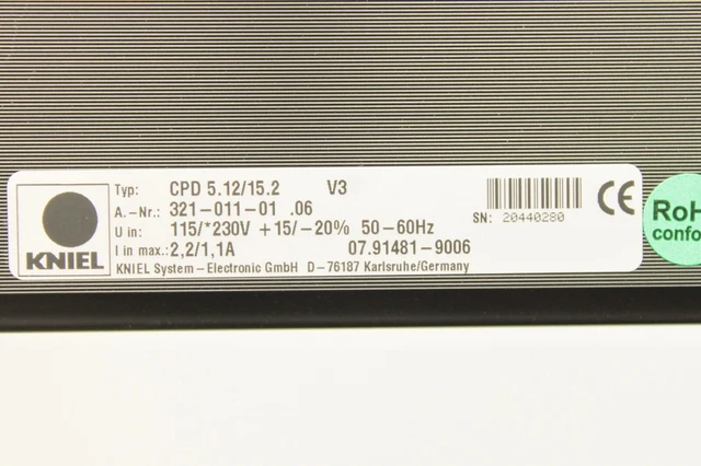 KNIEL CPD 5.12/15.2 V3 321-011-01.06 Power Supply CPD5.12/15.2 OVP EUR ...