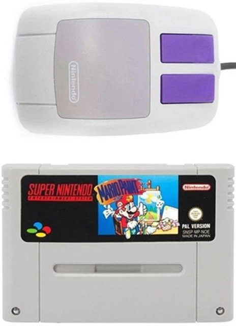 MARIO PAINT WITH Mouse SNES Super Nintendo NES Kids Action Adventure ...