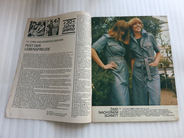 DDR PRAMO PRAKTISCHE Mode + Schnittmuster 6/1977 - Sommer Kleider ...