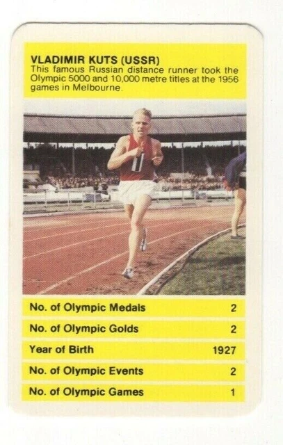 OLYMPIC ATHLETICS CARD. Athletics - Vladimir Kuts (USSR) Running EUR 2 ...