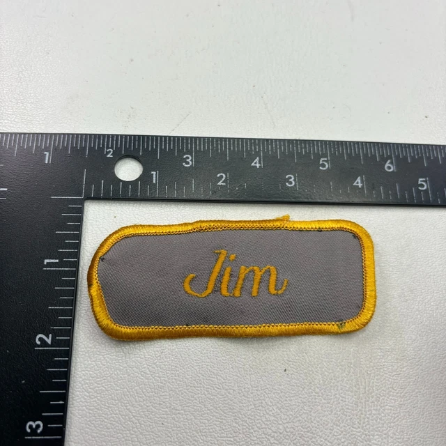 VINTAGE USED YELLOW Letter JIM NAME Patch (Uniform, Workwear) 43WF $4. ...