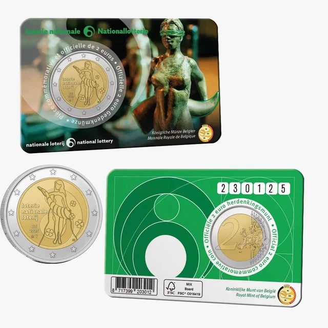 2 EURO BELGIUM 2025 - National Lottery - Coincard Fr $20.59 - PicClick CA