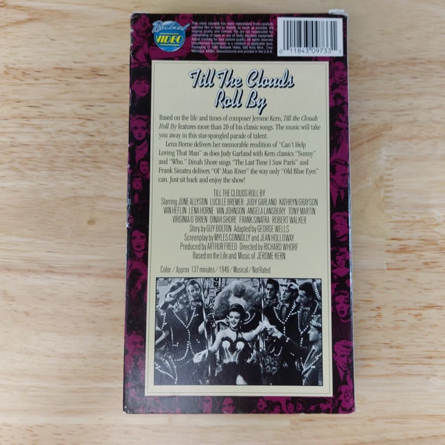 TILL THE CLOUDS Roll By VHS Tape 1946 Judy Garland, Cyd Charisse, Lena ...