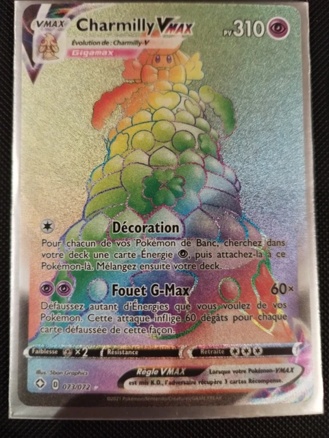 CARTE POKÉMON CHARMILLY Vmax 073/072 Rainbow EB4.5 Destinées Radieuses ...