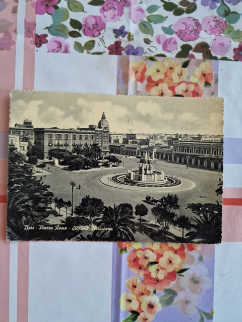 CARTOLINA BARI PIAZZA Roma Stazione Ferroviaria 1952 AR2019 EUR 3,50 - PicClick IT
