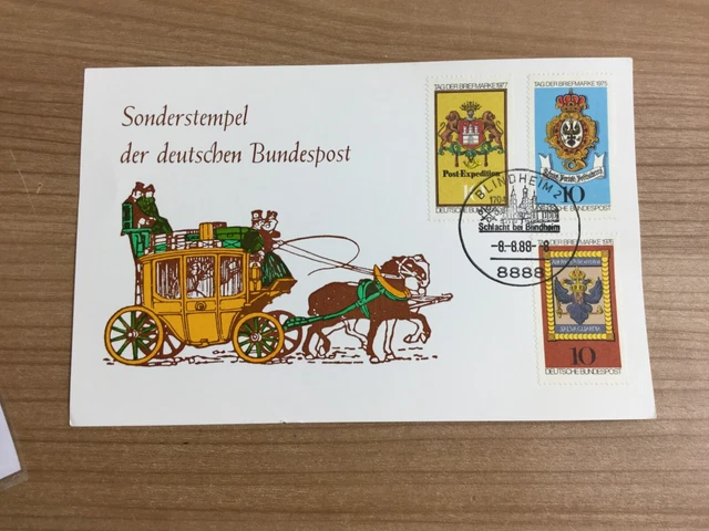 3 BRIEFMARKEN DEUTSCHE Post mit Sonderstempel Schlacht bei Blindheim 10 ...