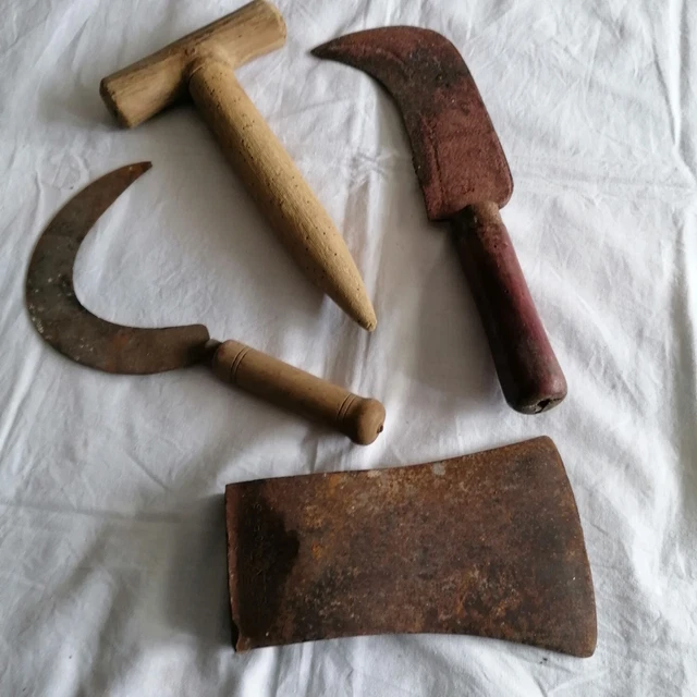 LOT ANCIENS OUTILS avec tête de hache pompier USA Kelly Works : voir ...
