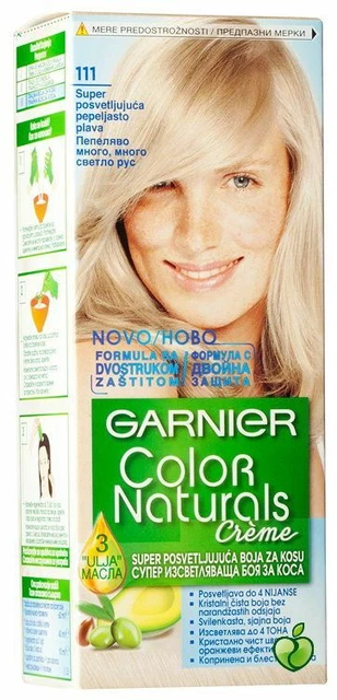 GARNIER COLOR NATURALS Creme Permanent Hair Color 111 Very Light Ash ...