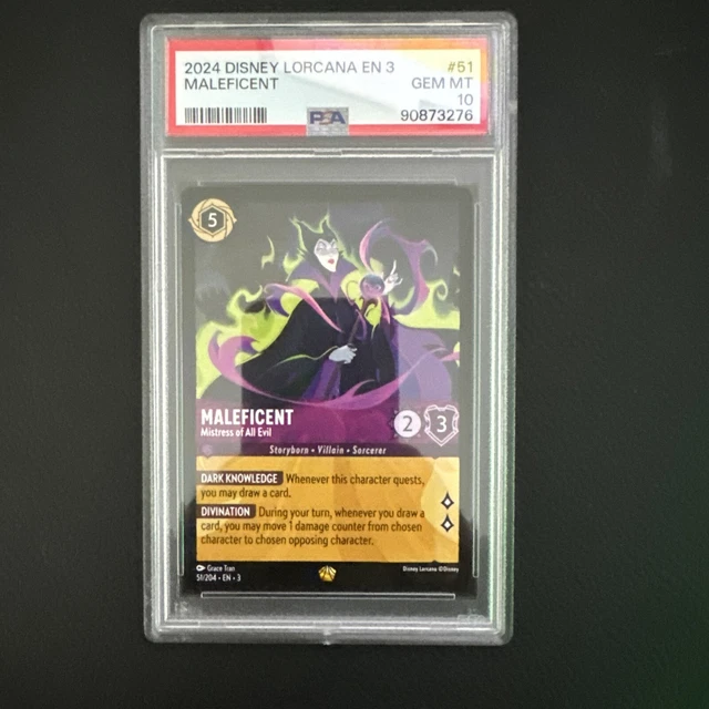 2024 INCHIOSTRI DISNEY Lorcana Malefici 51/204 Leggendari Psa Gemma ...