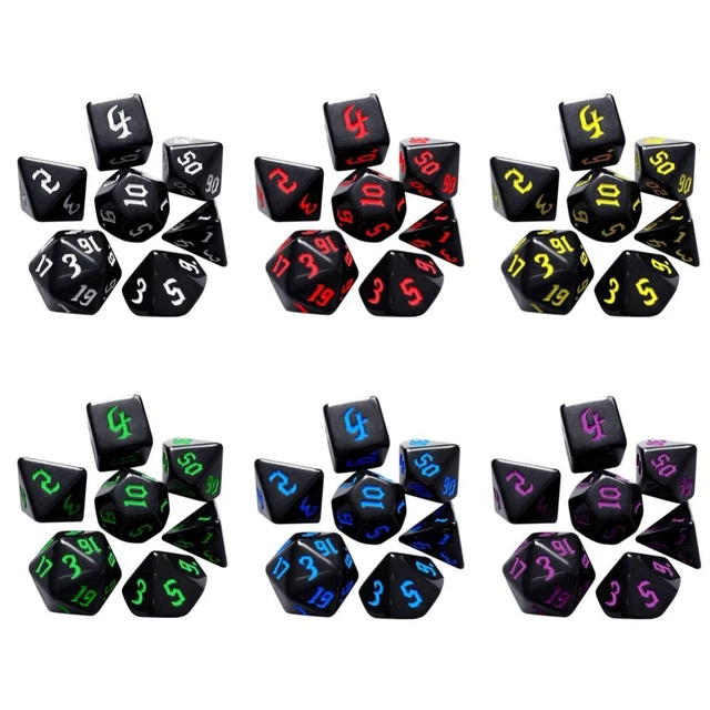 TRPG DND D4 D6 D8 D10 DND dado polied rale dadi tavolo pelle gioco dadi EUR 4,15 - PicClick IT