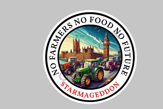 KEIR STARMER FARM PROTESTS TRACTOR LAND FOOD MASSY COW LABOUR PARTY car ...