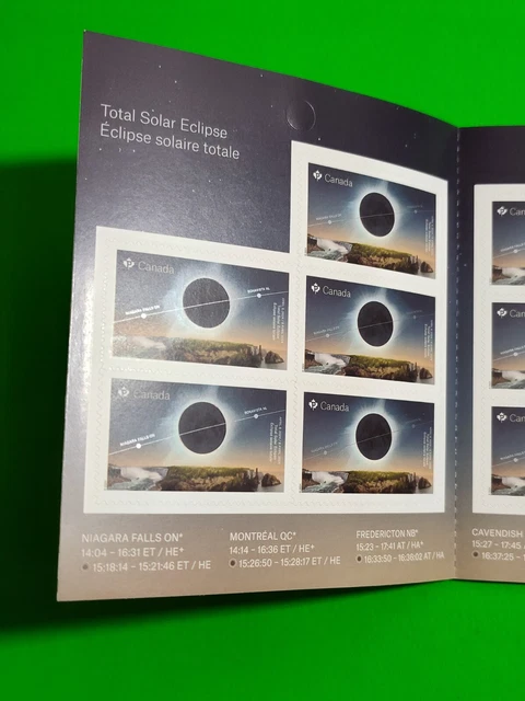 BRAND NEW CANADA 2024 Total Solar Eclipse April 08 2024 Booklet of 10 ...