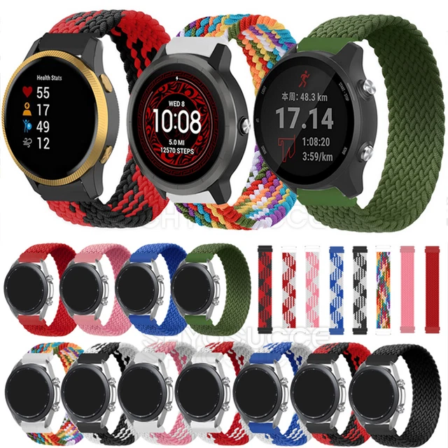 WOVEN NYLON WATCH Strap Band Loop For Garmin Venu 2/SQ Forerunner 55 ...