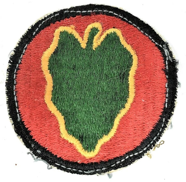 RARE WORLD WAR Ii Round Us Army 24Th Infantry Div Sleeve Patch Red ...