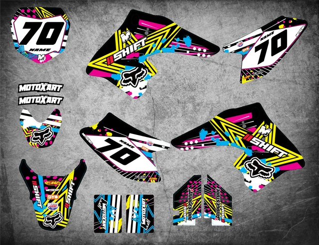 CUSTOM GRAPHICS FULL Kit to Fit Suzuki DRZ 70 All Years PINNED STYLE ...