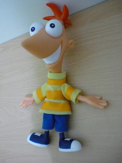 RARE DISNEY PHINEAS and Ferb Phineas Doll Figure soft body 20cm £12.03 ...