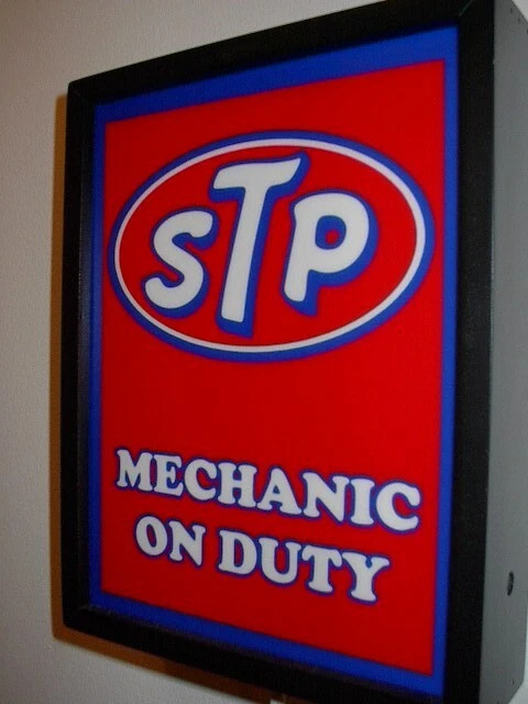 STP OIL GAS Service Station Garage Bar Lighted Man Cave Advertising ...