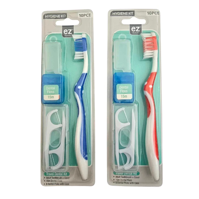 10PC TRAVEL CAMPING Dental Hygiene Starter Kit Toothbrush Cover Case ...