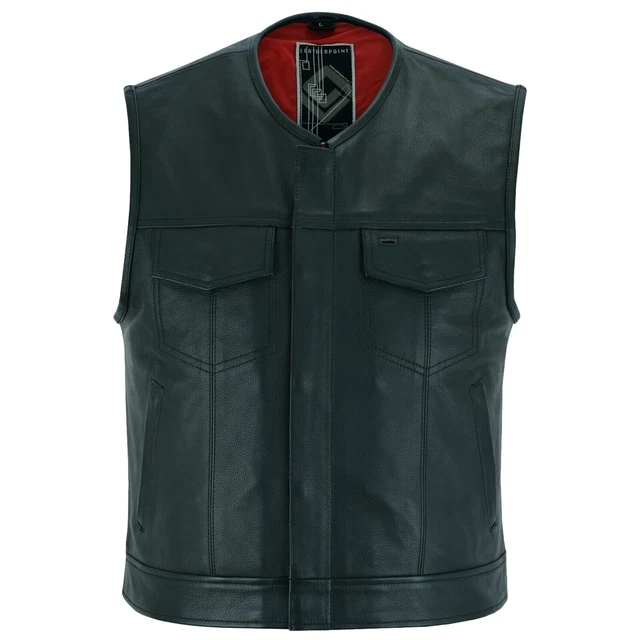 LEDERWESTE KUTTE MOTORRAD BIKER Vest Echt Lederkutte CHOPPER ROCKER ...