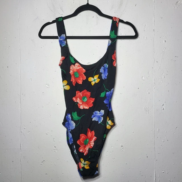 VINTAGE ANNE COLE Womens Floral One Piece Swimsuit Size 4 Summer ...