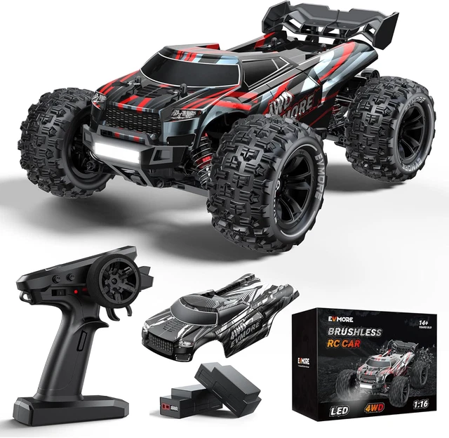 EVMORE 1:16 BRUSHLESS Fast RC Car for Adults Kids, Extreme High Speed ...