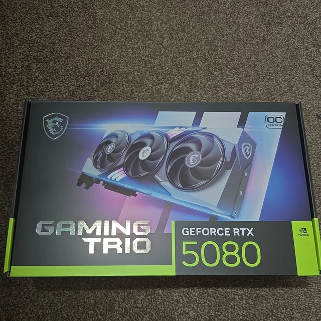 MSI NVIDIA GEFORCE RTX 5080 Gaming Trio OC 16GB GDDR7 Graphics Card ...