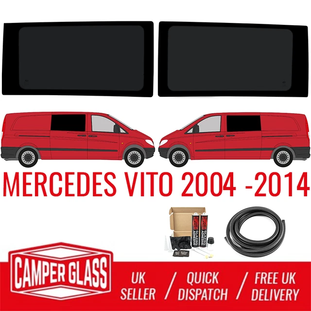 MERCEDES VITO 04-14 Pair Side Fixed Windows FOR TWIN SLIDING DOOR ...