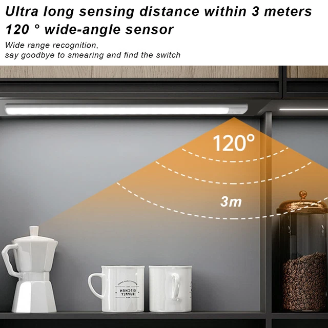 1/2/3/4PCS STRIP LIGHT LED PIR Motion Sensor Magnetic Cabinet Closet ...