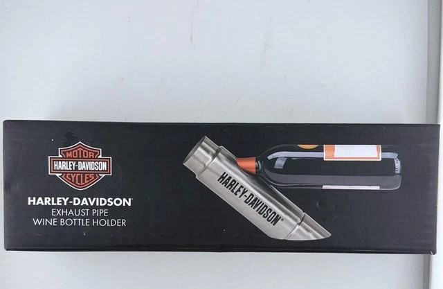 HARLEY-DAVIDSON EXHAUST PIPE Wine Bottle Holder Metal Bar Decor Gift ...
