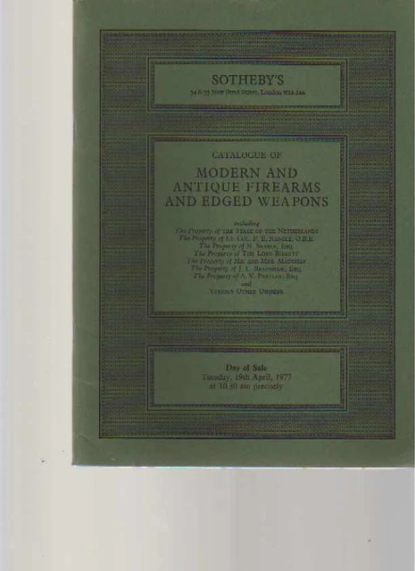 SOTHEBYS 1977 MODERN & Antique Firearms, Edged Weapons EUR 40,54 ...