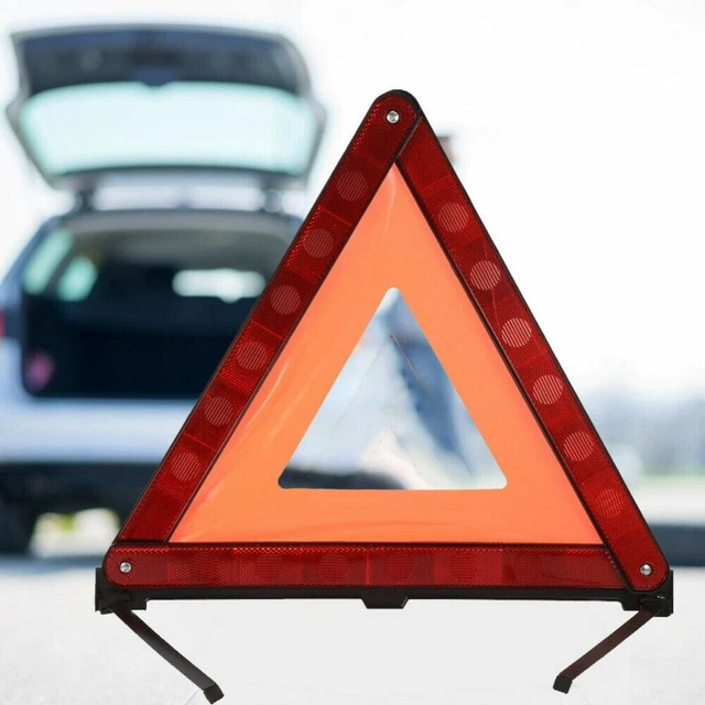 CAR REFLECTIVE TRAFFIC Warning Sign Triangle Foldable Tripod Breakdown ...