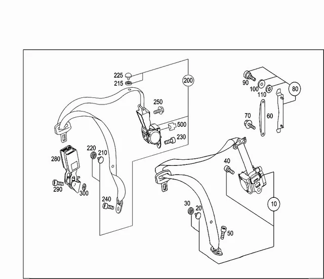 MERCEDES W211 OEM 2118607385 9C94 CLASS AND REAR SEAT BELT £133.19 ...