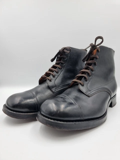 VINTAGE 1950S 1960S Avalon Police Ankle Boots in Black Leather size 7 ...