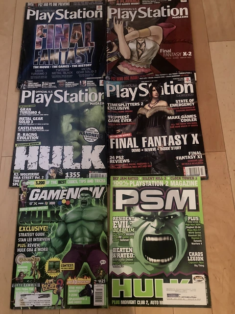 PLAYSTATION MAGAZINE PSM GameNow Lot Final Fantasy Hulk 2001-2003 £11. ...