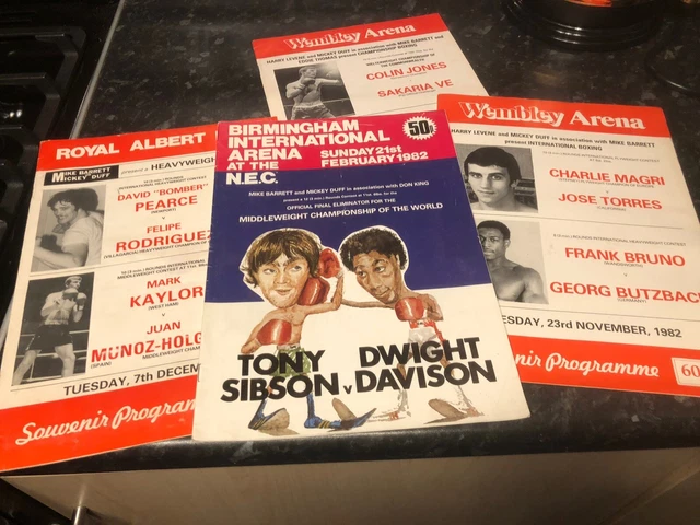 VINTAGE BOXING PROGRAMMES 1982 X4 Bruno ,Sibson,Magri Etc £9.99 ...