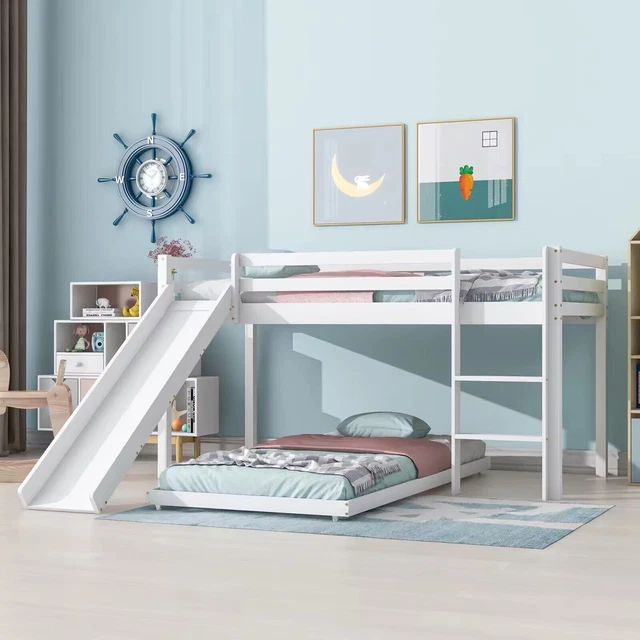 Cabin Shaped Bunk Bed With Slide