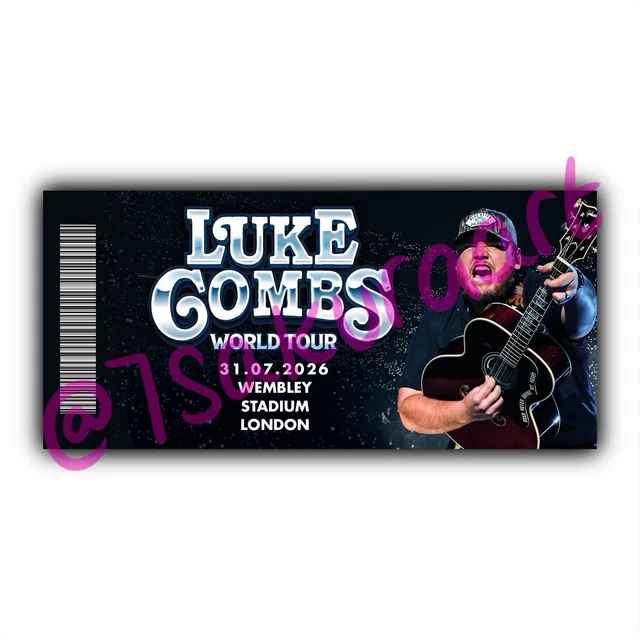 LUKE COMBS 2026 Tour Souvenir Tickets, Luke Combs Tour Souvenir Ticket ...