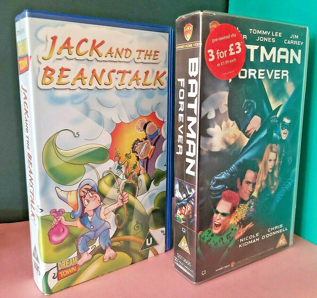 &BATMAN FOREVER& & "JACK AND THE BEANSTALK" VHS CASSETTES SET x 2 VIDEO ...
