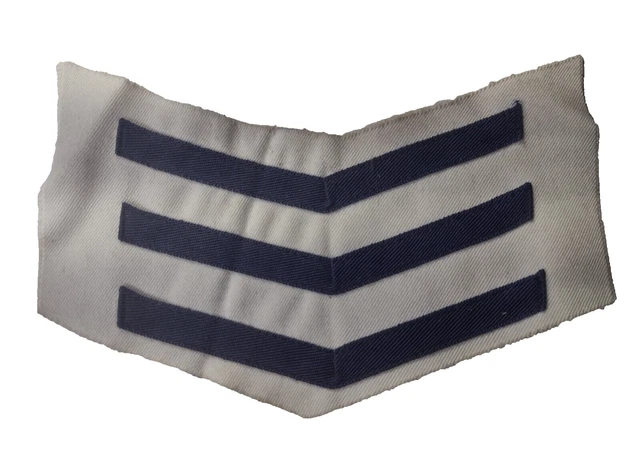 PATCH INSIGNE ARMÉE long service 3 chevrons bleu marine et blanc ...