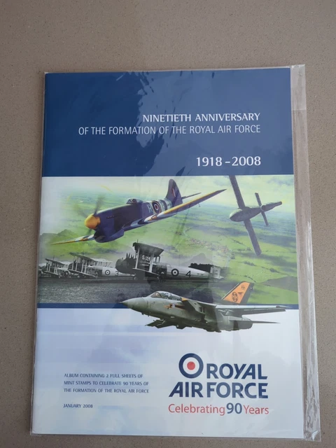 90TH ANNIVERSARY OF Formation of RAF Stamp Album Containing 2 Full ...