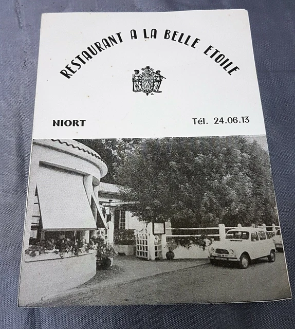 CARTE DE RESTAURANT A La Belle Etoile 79000 Niort ( Menu) après 1963 ...