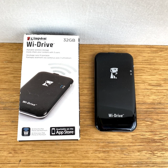 KINGSTON WI-DRIVE 32GB Pocket-Sized Portable Wireless Storage Drive WID ...